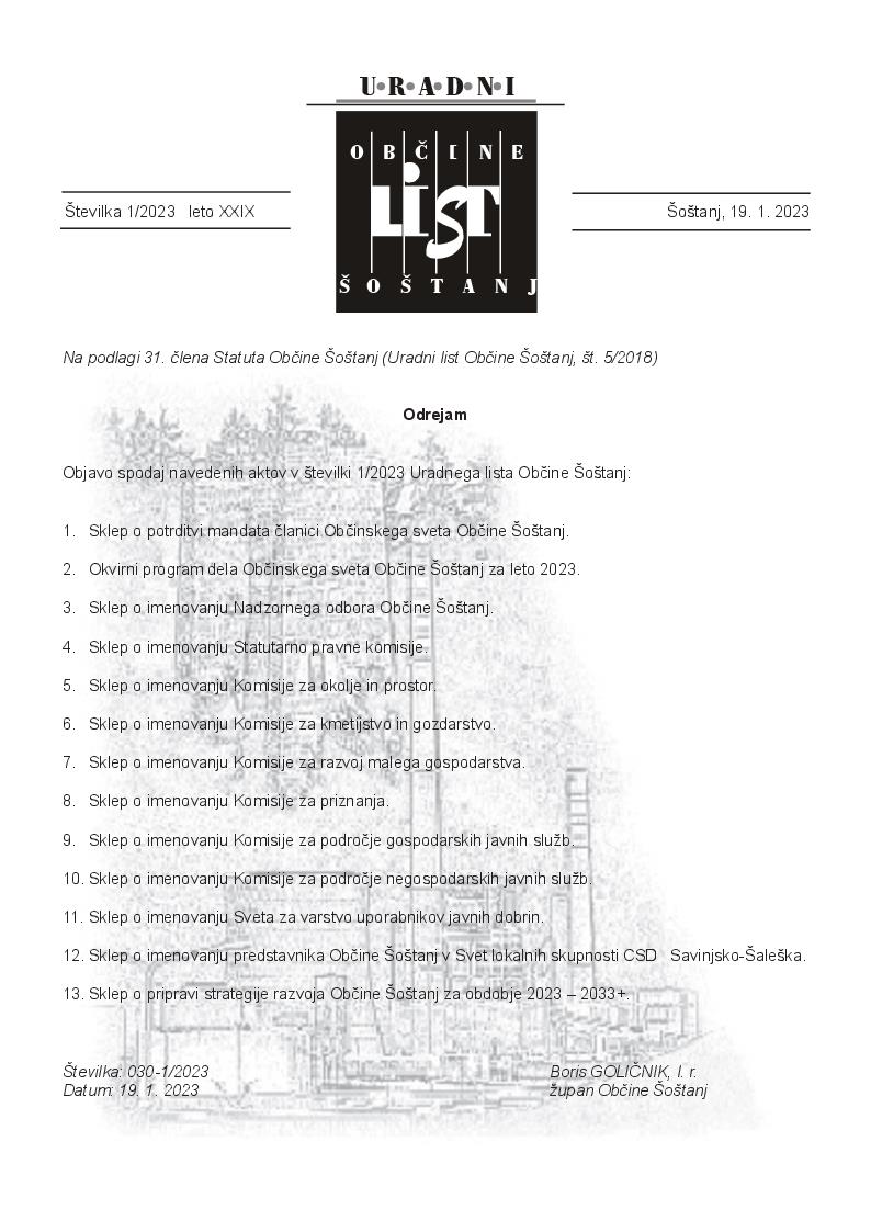 Uradni list 1/2023 - sostanj.si